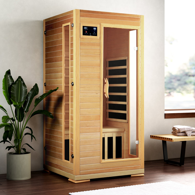 Heatwave 1-2 Person Hemlock Infrared Sauna with 4 Carbon Heaters & Reviews | Wayfair